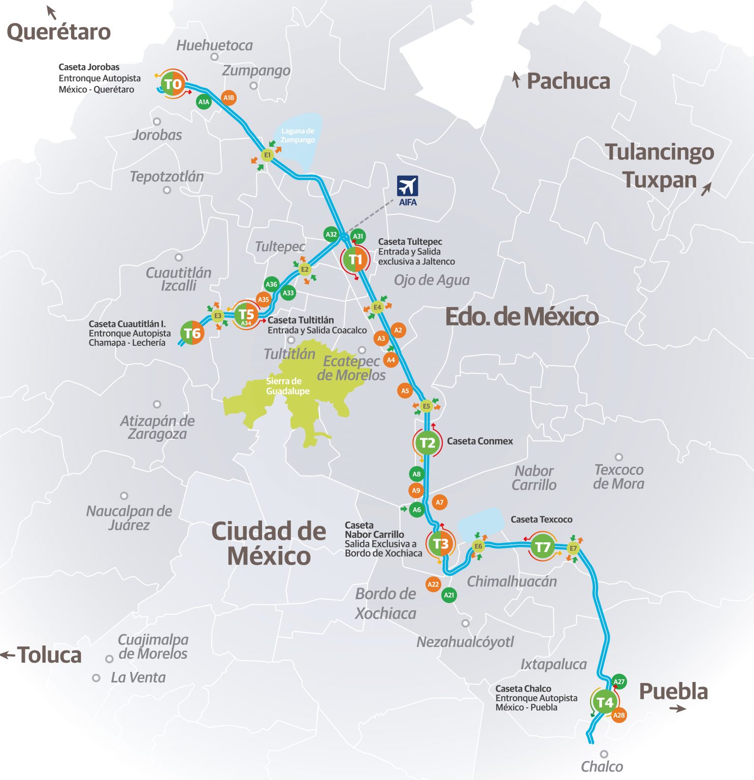 Mapa Circuito Exterior Mexiquense